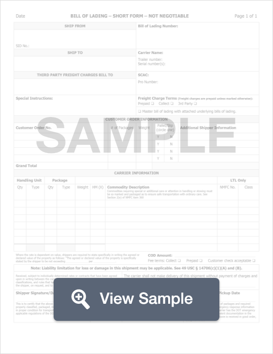 Bill Of Lading Template What Is A Bill Of Lading FormSwift