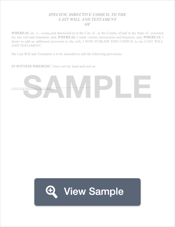 Codicil Form How To Amend Your Will PDF Sample FormSwift
